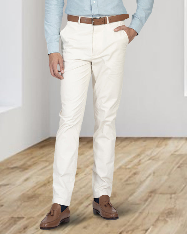 Genoa Ivory Cream Custom Chino Pants for Men – Luxire India