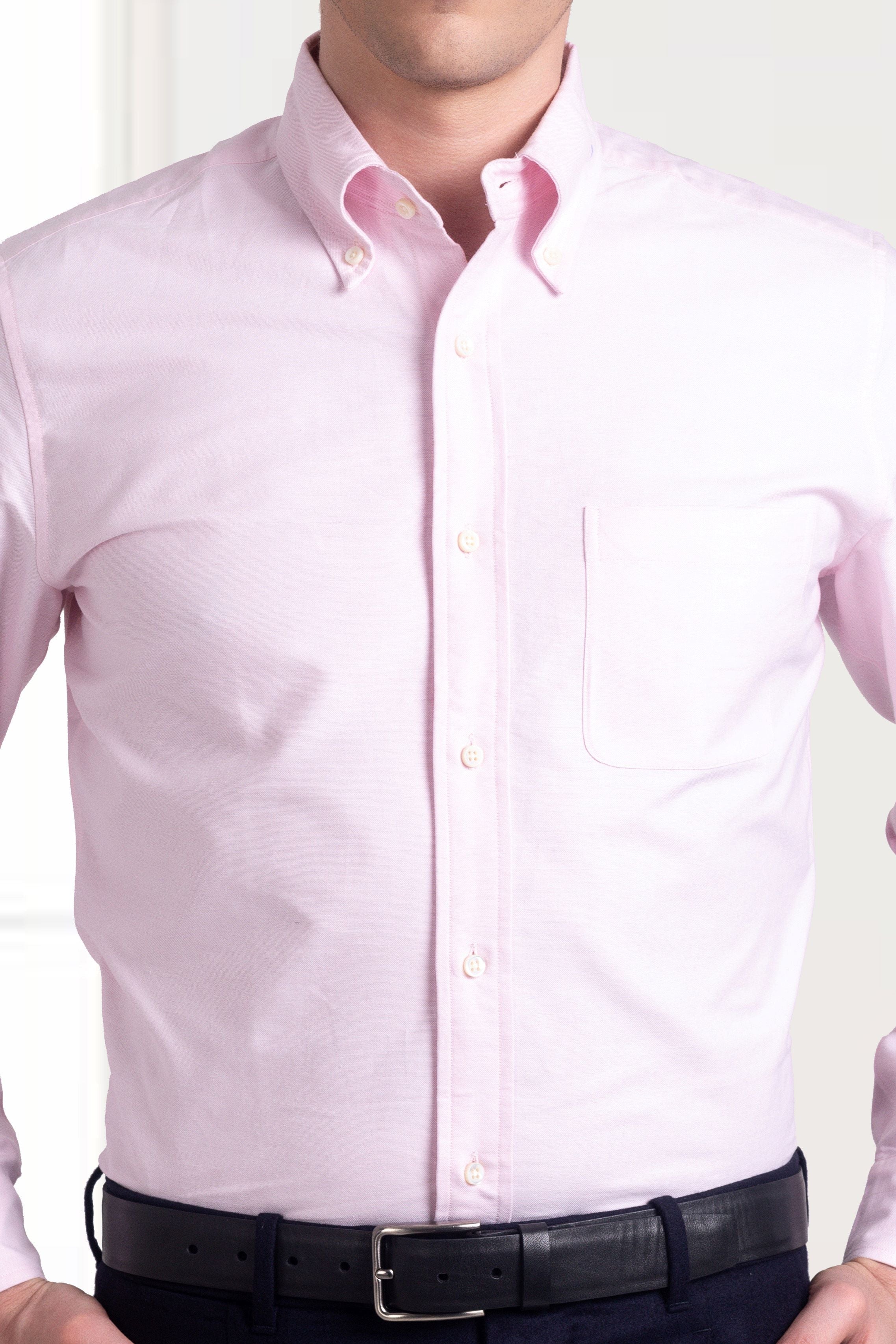 Custom Pale Pink Men's Oxford Shirt – Luxire India